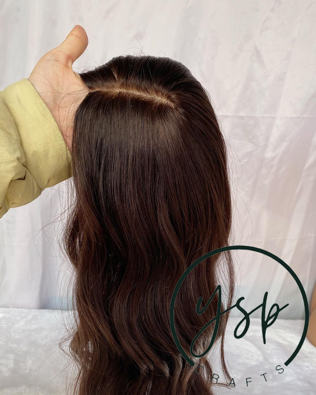 9x9 Silk Top Human Hair Topper Warm Brown Hair Topper for Thinning Hair ...