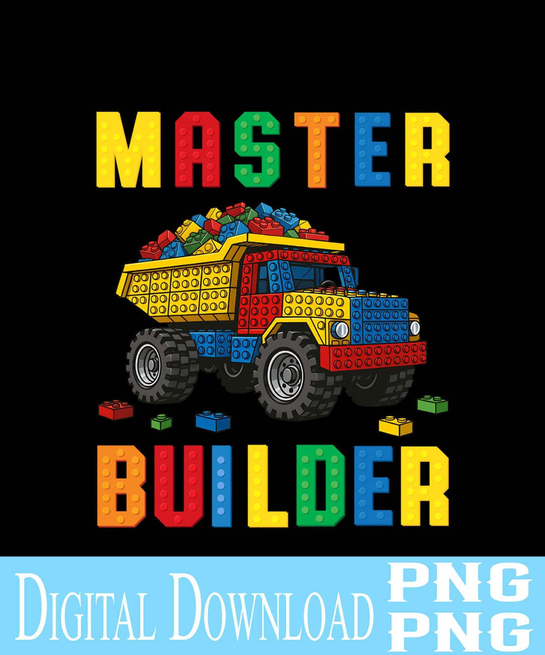 Dabbing Blocks Bricks Building Kids Boys Fun Master Builder Sublimation ...