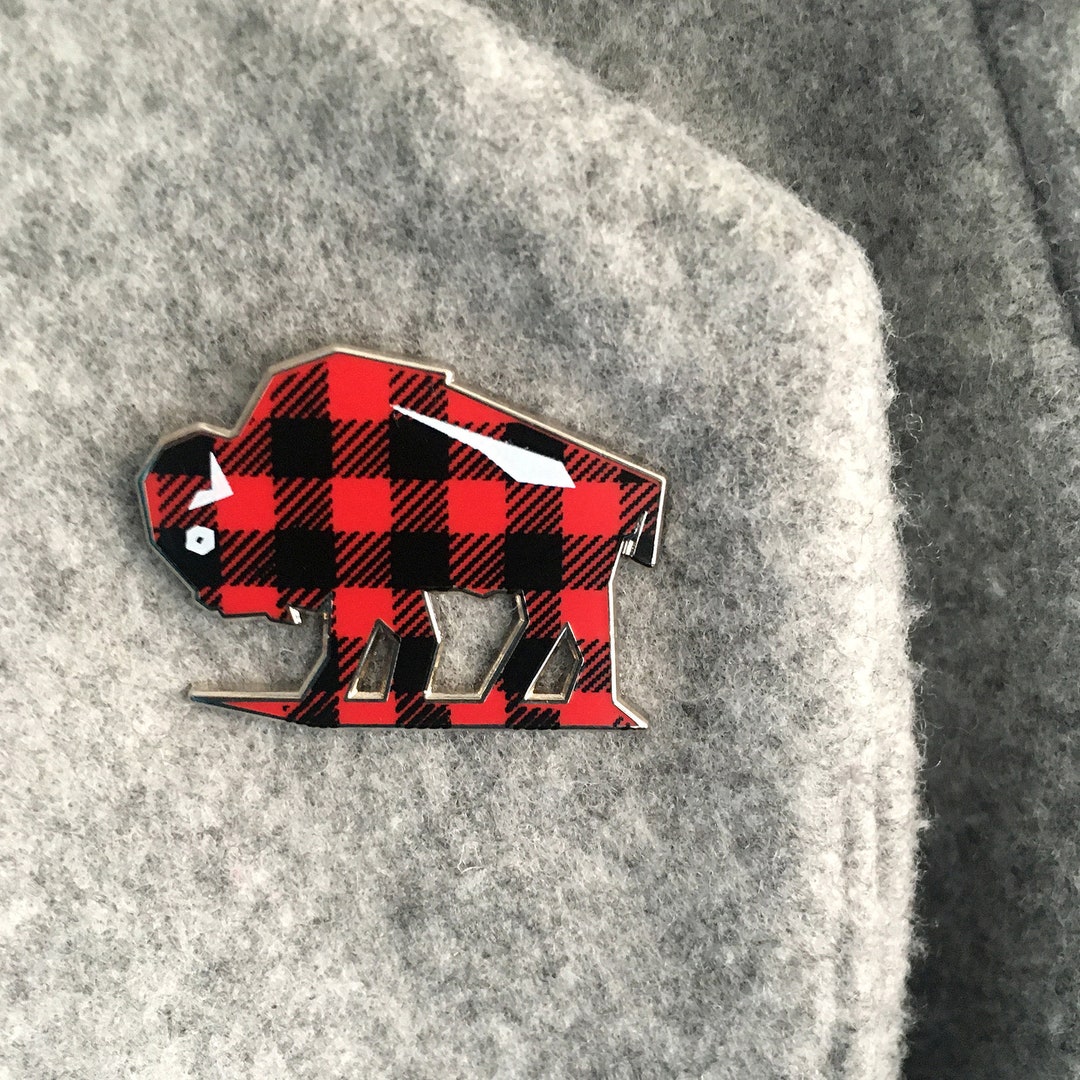 Buffalo Check Enamel Pin - Etsy