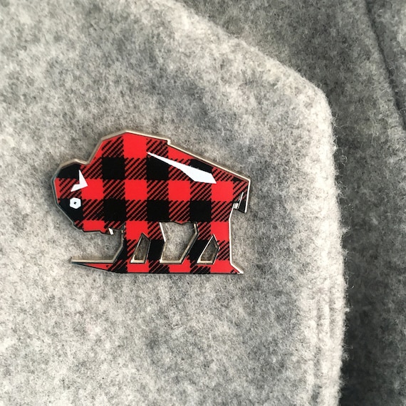 Buffalo Check Enamel Pin | Etsy