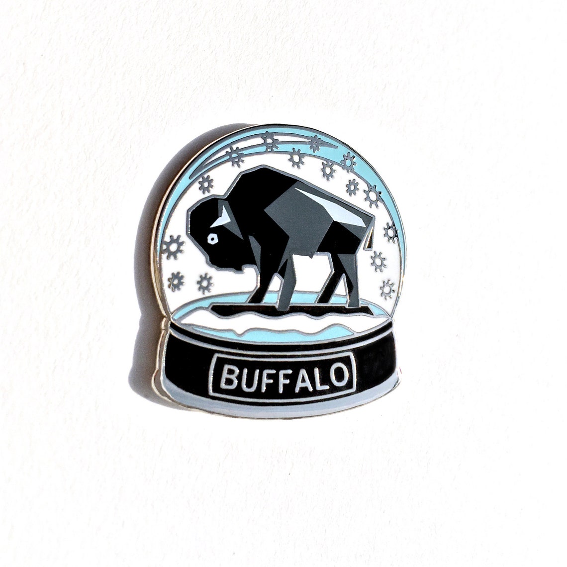 Buffalo Snow Globe Enamel Pin - Etsy