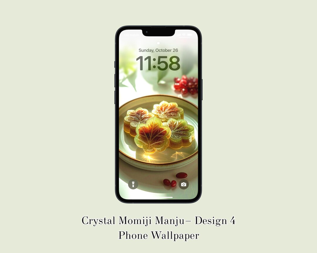 Momiji Manju Phone Wallpaper (design 4): Japanese Sweets Art (digital ...
