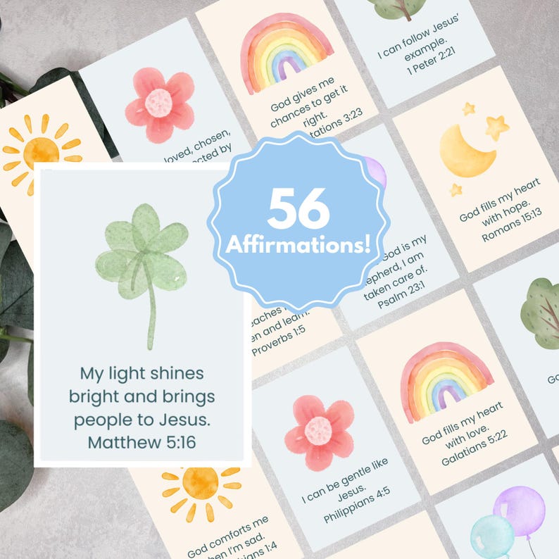 56 Christian Affirmations for Kids - Educational Biblical Affirmation ...