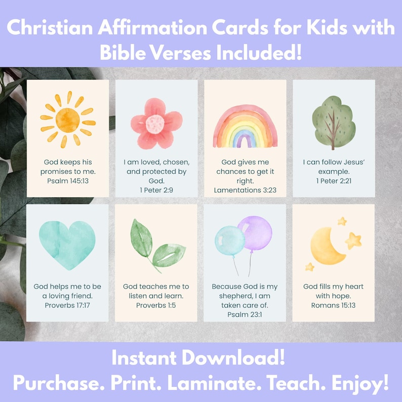 56 Christian Affirmations for Kids - Educational Biblical Affirmation ...