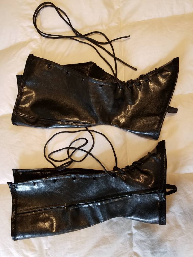 Black Spats Victorian Witch or Gothic Vampire Shiny Pleather | Etsy