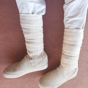 Luke Skywalker Star Wars TLJ Cosplay Boots and Puttees Leg Wraps Pale ...