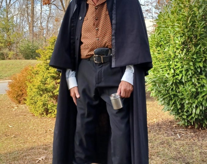 Doc Holliday Black Cape Tombstone Wild West Gunfighter Cosplay Costume ...