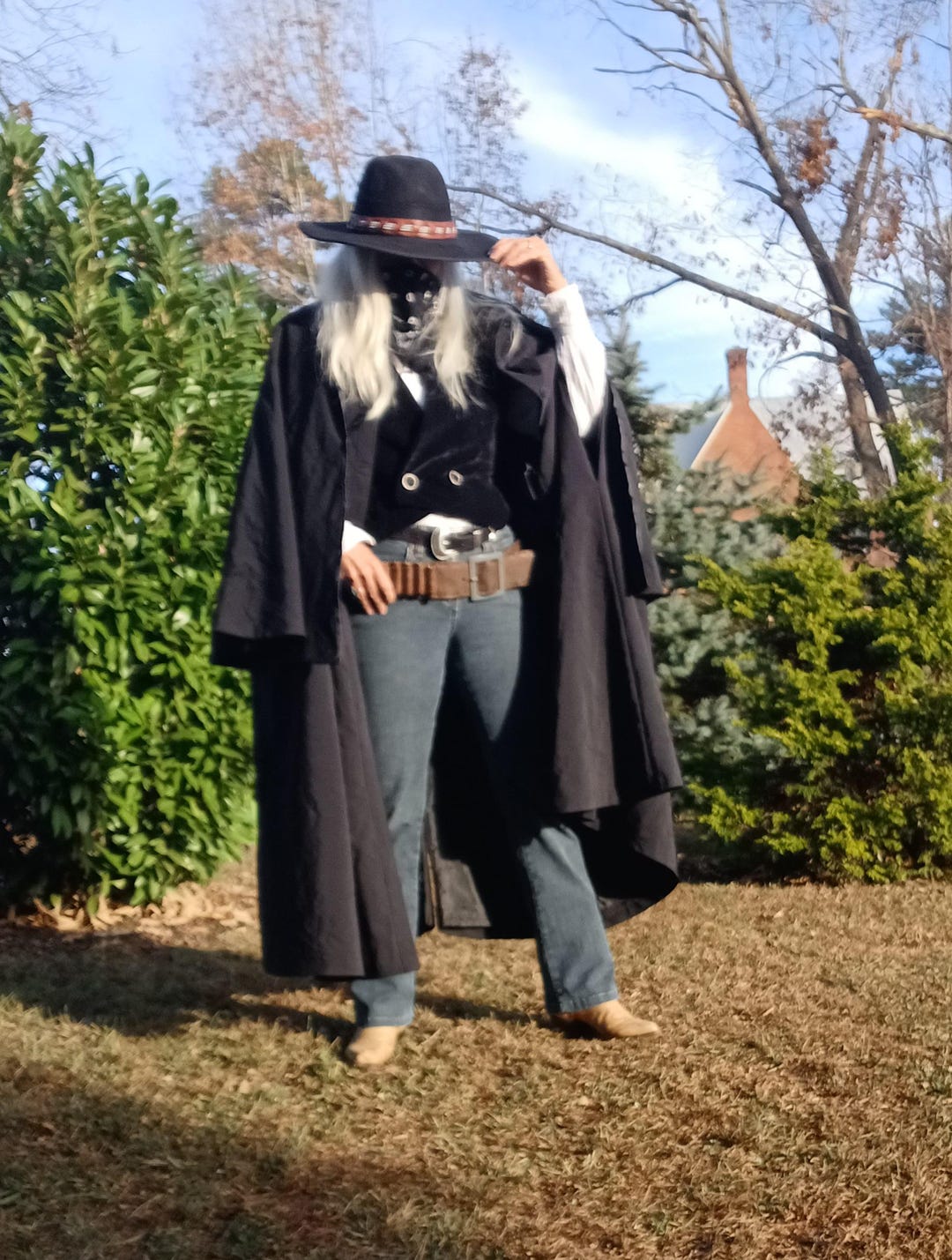Wild West Cape Gunfighter Duster Cape Black Inverness Cape Doc Holliday ...