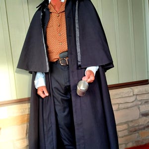 Doc Holliday Black Cape Tombstone Wild West Gunfighter Cosplay Costume ...