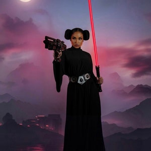 Dark Side Princess Leia Organa Cosplay Crossover Costume Black Gown ...