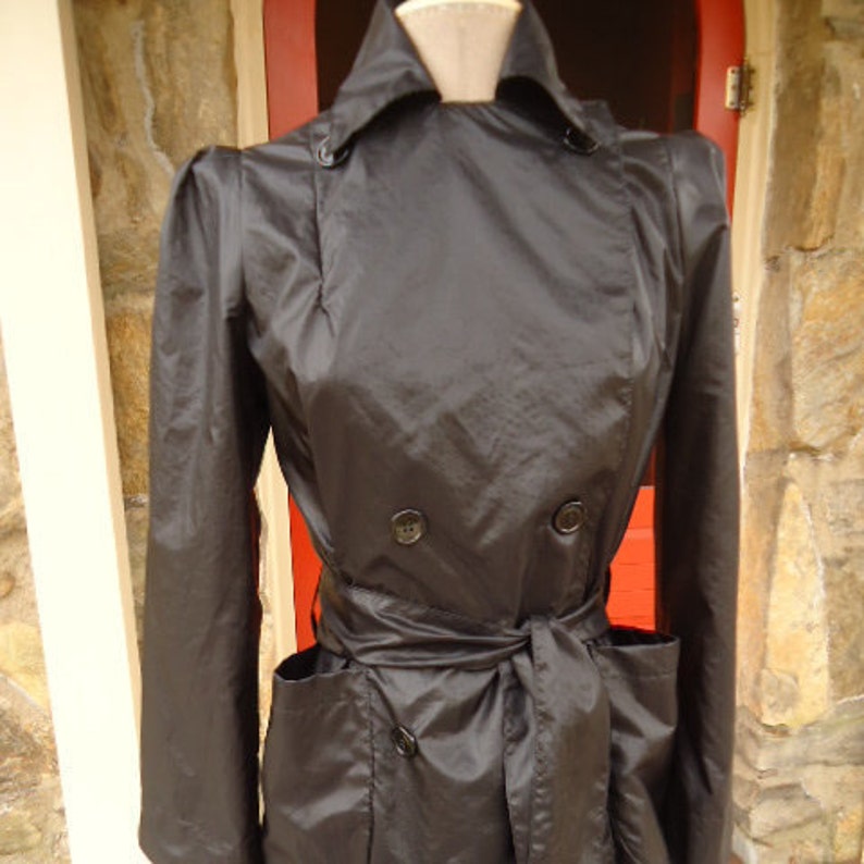 Sexy Spy Black Double Breasted Trench Coat Jacket Dress / | Etsy