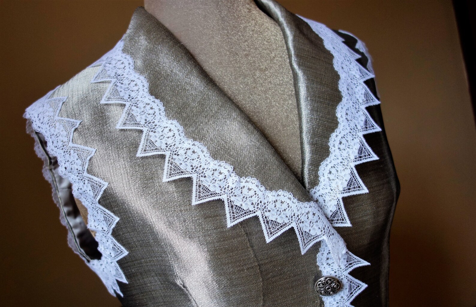 Silver Fitted Bodice or Bridal Vest Weskit Shawl Collar Lapels - Etsy