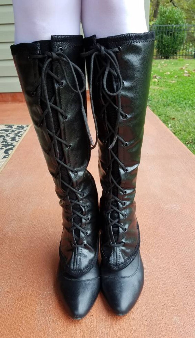 Black Spats Victorian Witch or Gothic Vampire Shiny Pleather - Etsy