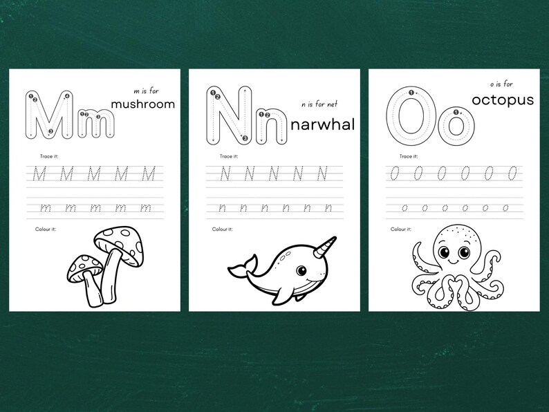 Alphabet Tracing Worksheets A–Z, Trace and Color Alphabet Printable ...