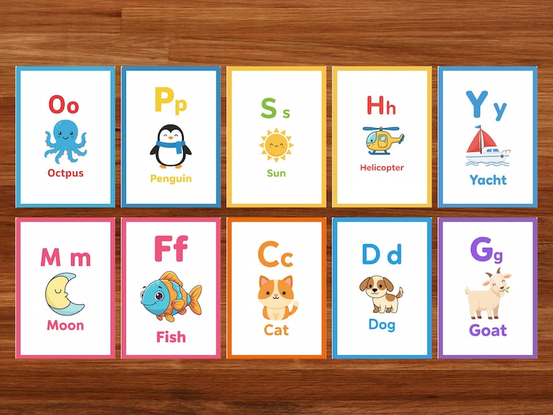 ABC Flash Cards, Educational Cards, A-Z Cards, Learn Abcs, Alphabet ...