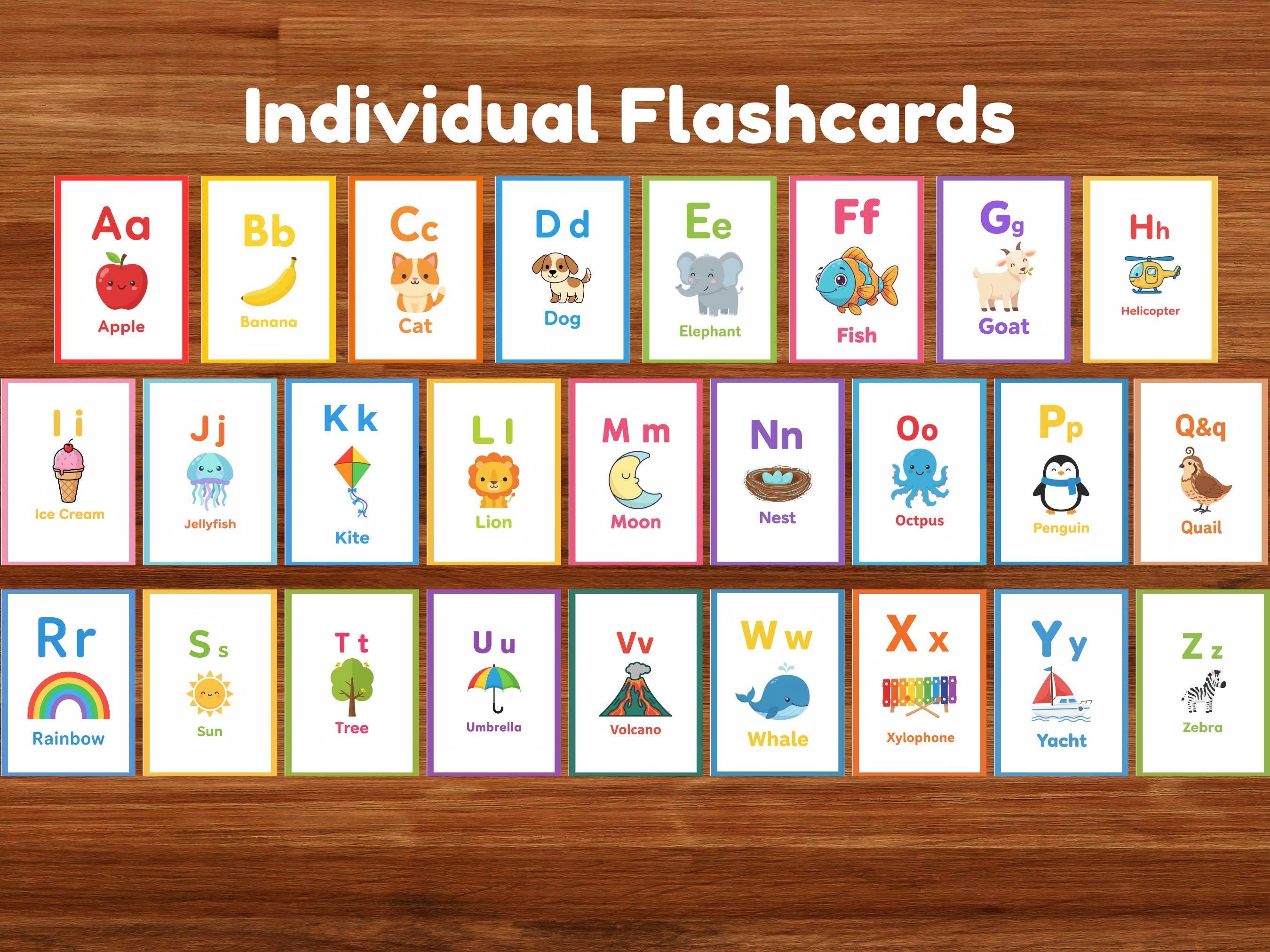 ABC Flash Cards, Educational Cards, A-Z Cards, Learn Abcs, Alphabet ...