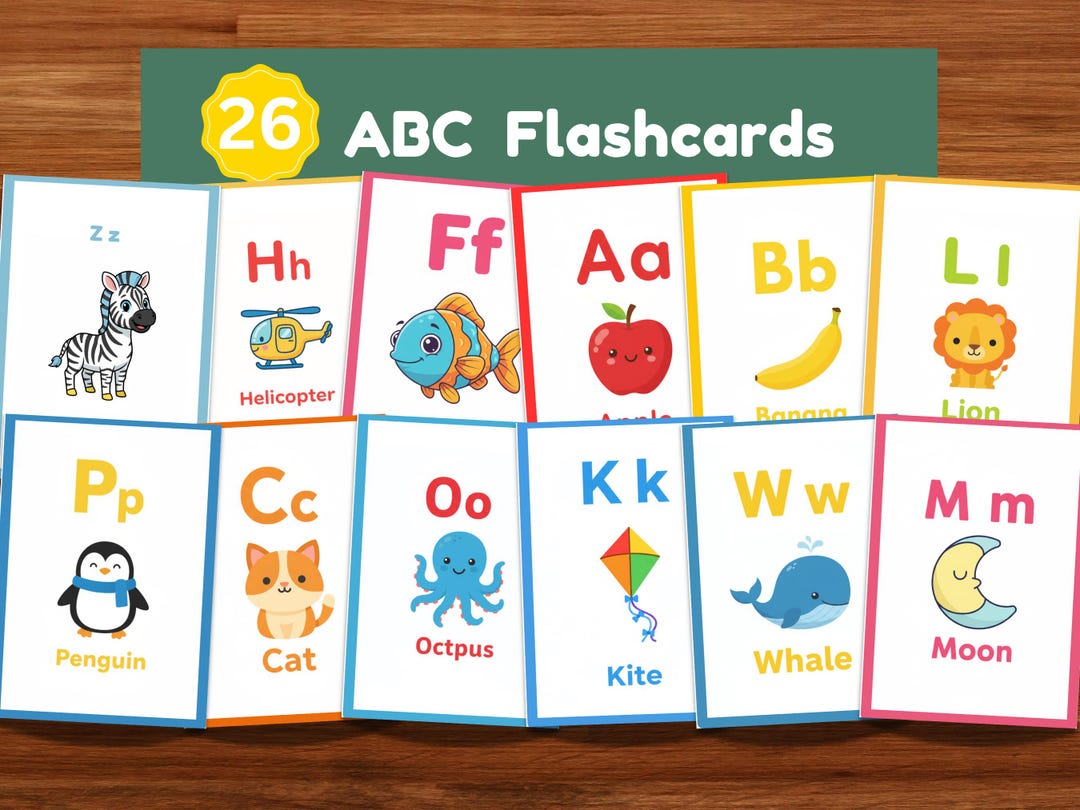 ABC Flash Cards, Educational Cards, A-Z Cards, Learn Abcs, Alphabet ...