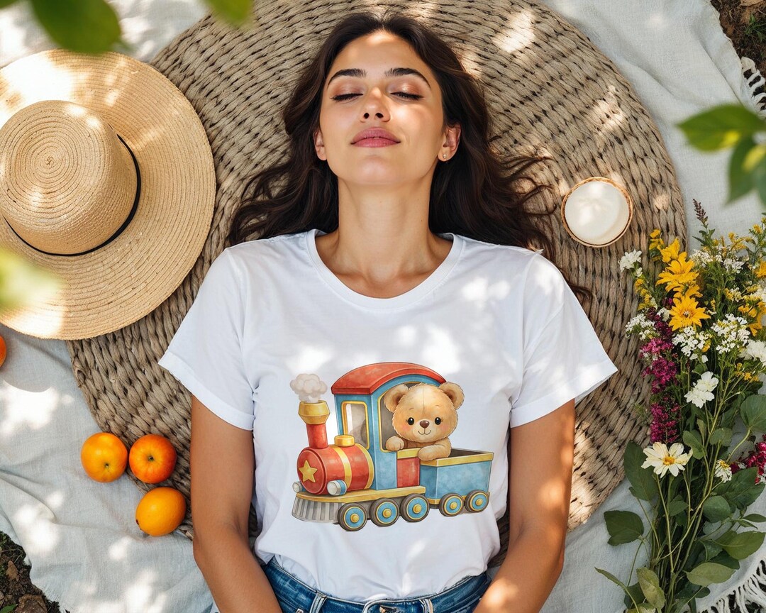 Bear Clipart Png Cute Teddy Train Nursery Art Printable Baby Shower ...