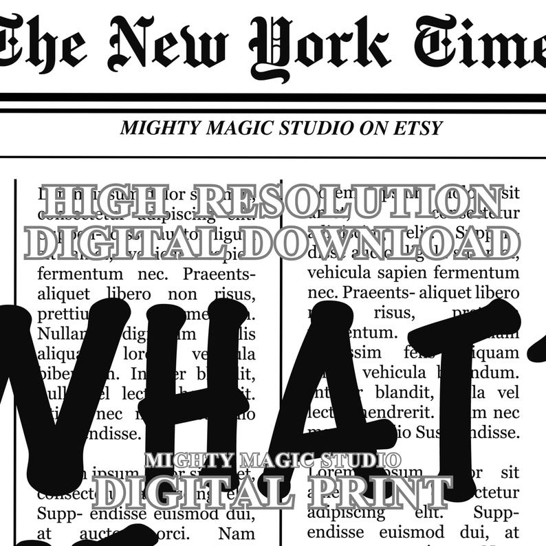 Whats the Best That Could Happen Typography Quote Wall Art Newspaper ...