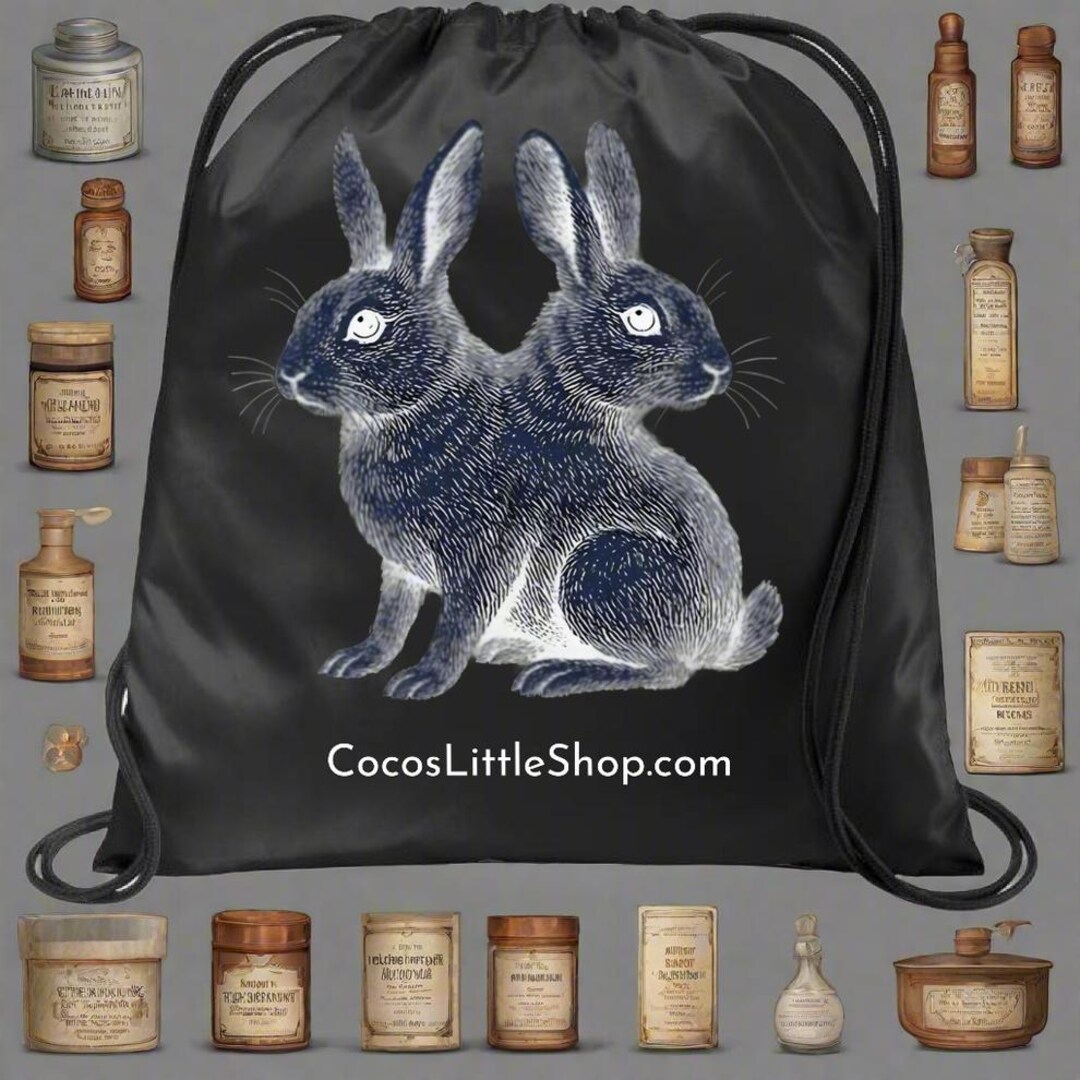 Coco's Oddities and Curiosities Logo - 2 Headed Rabbit - on a Tote Bag ...