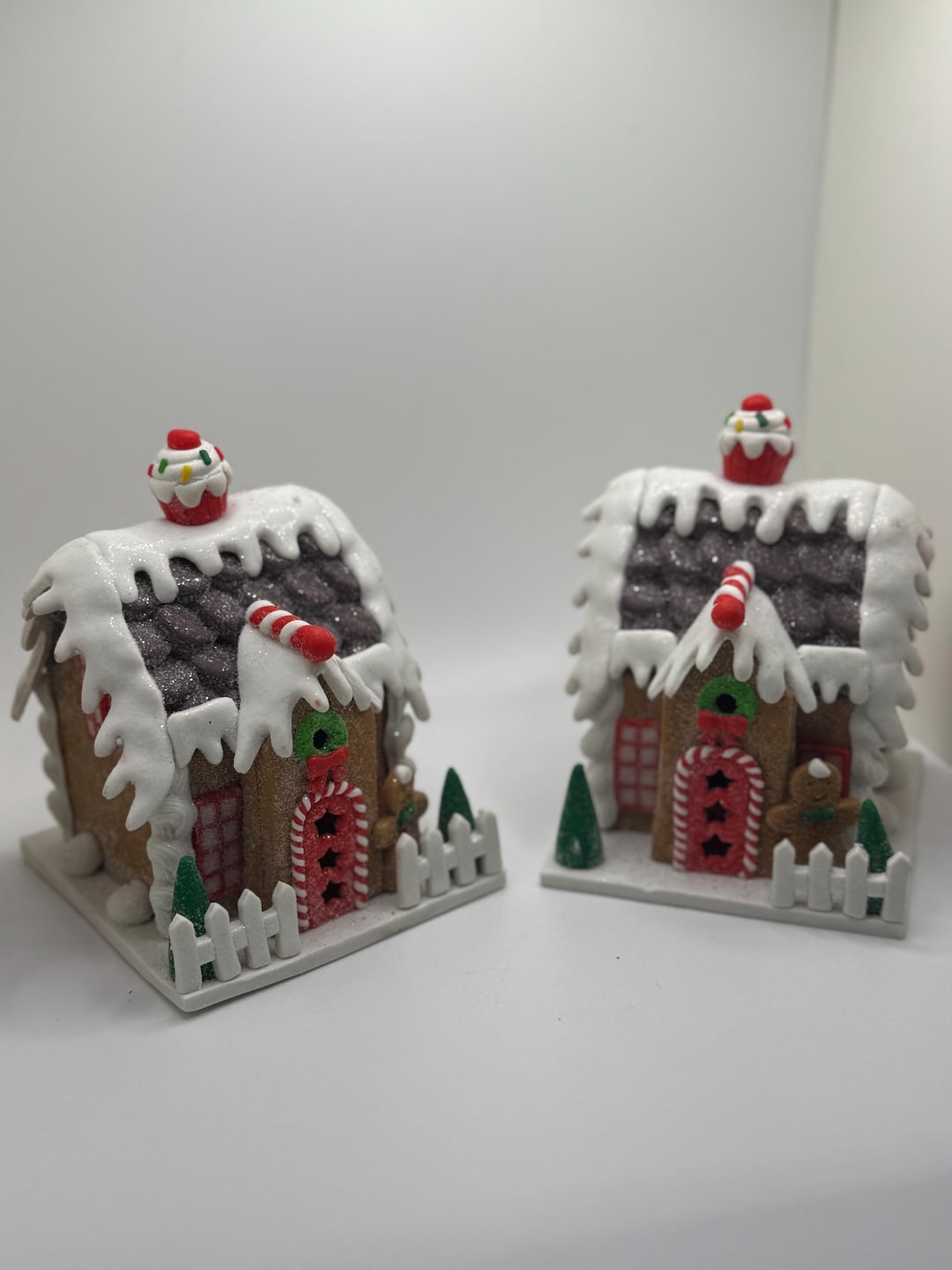 Glitter Gingerbread House Set – Faux Candy Cottage Christmas Decor - Etsy