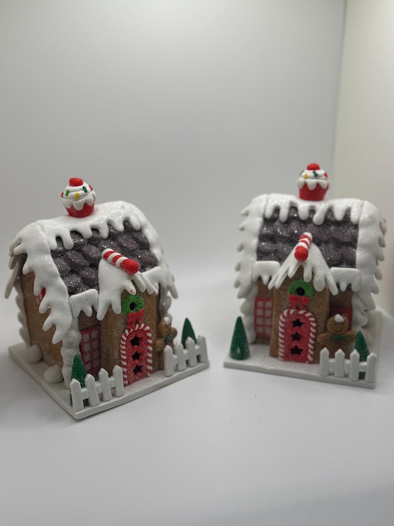Glitter Gingerbread House Set – Faux Candy Cottage Christmas Decor - Etsy