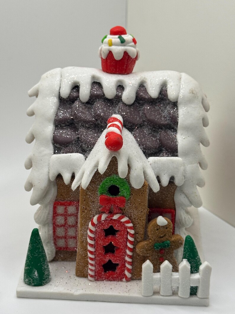 Glitter Gingerbread House Set – Faux Candy Cottage Christmas Decor - Etsy