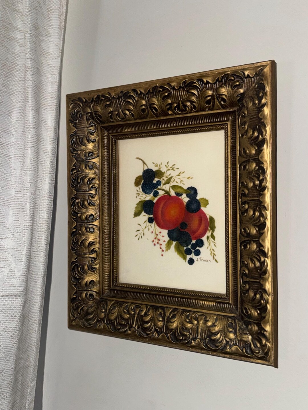Vintage Ornate Gold Frame With Fruit Still Life Artwork – 18x12 Baroque ...