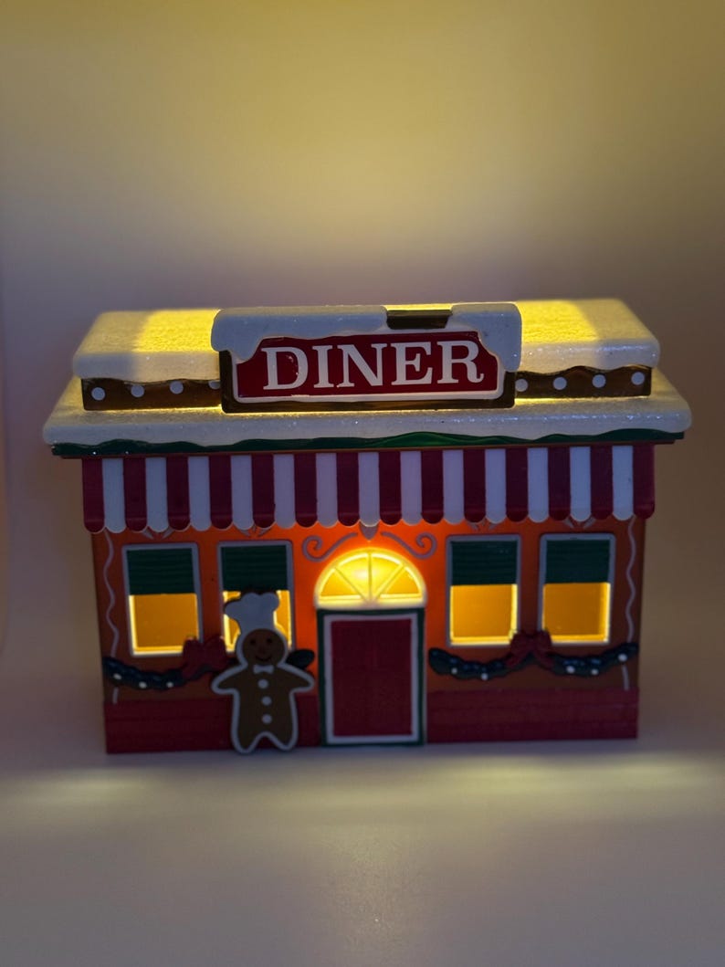 Vintage Lighted Resin Gingerbread House Christmas Village – Toy Shop ...