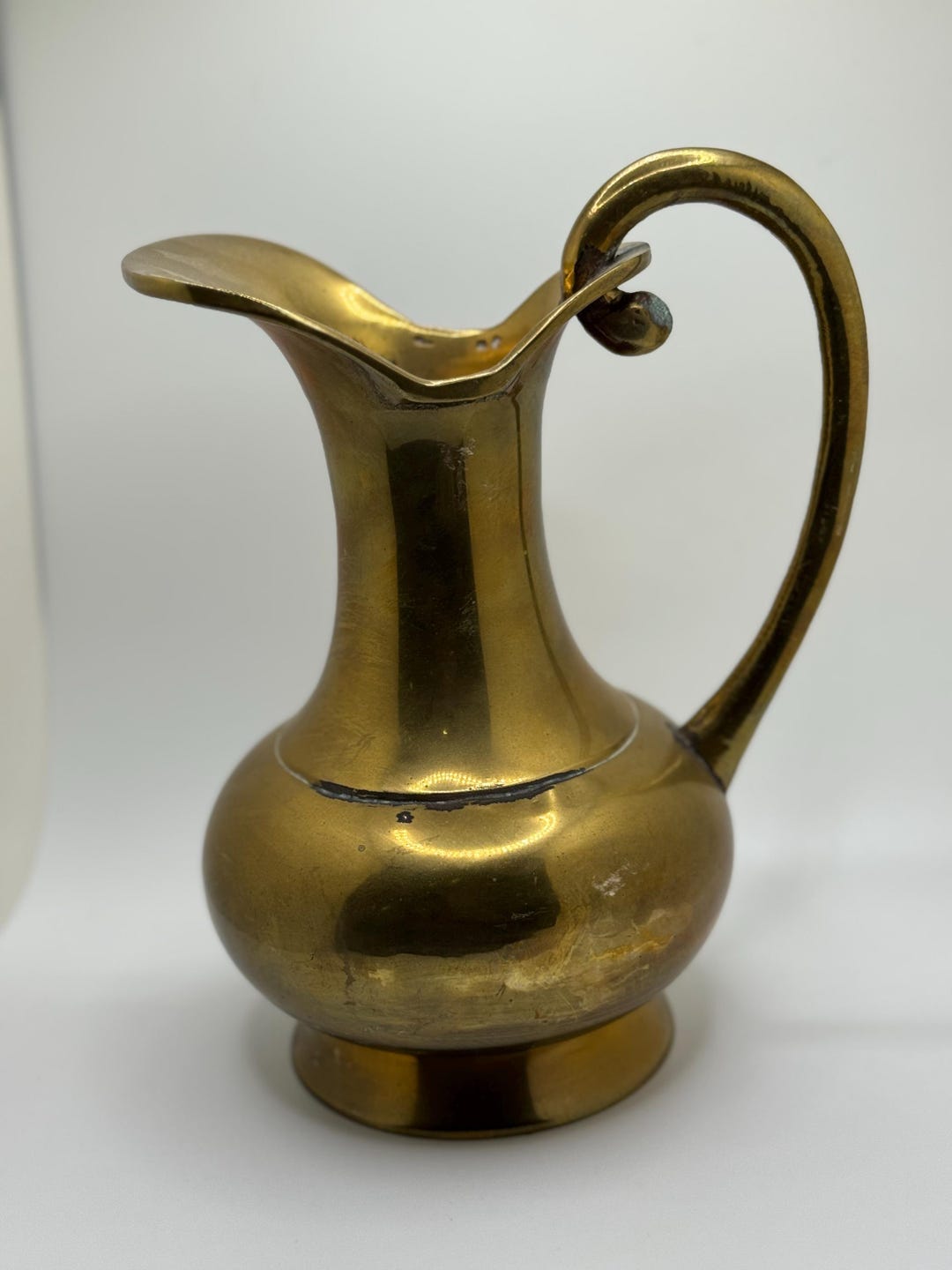 Vintage Brass Pitcher • 8" Ewer Vase, Made in India - Etsy