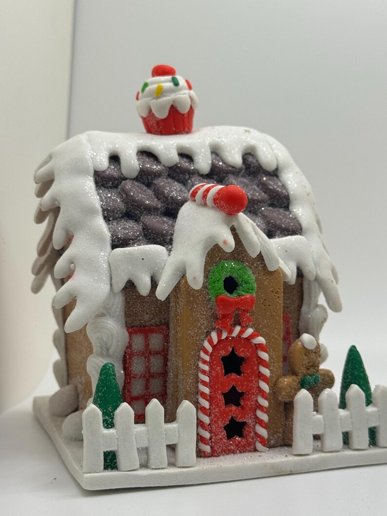 Glitter Gingerbread House Set – Faux Candy Cottage Christmas Decor - Etsy