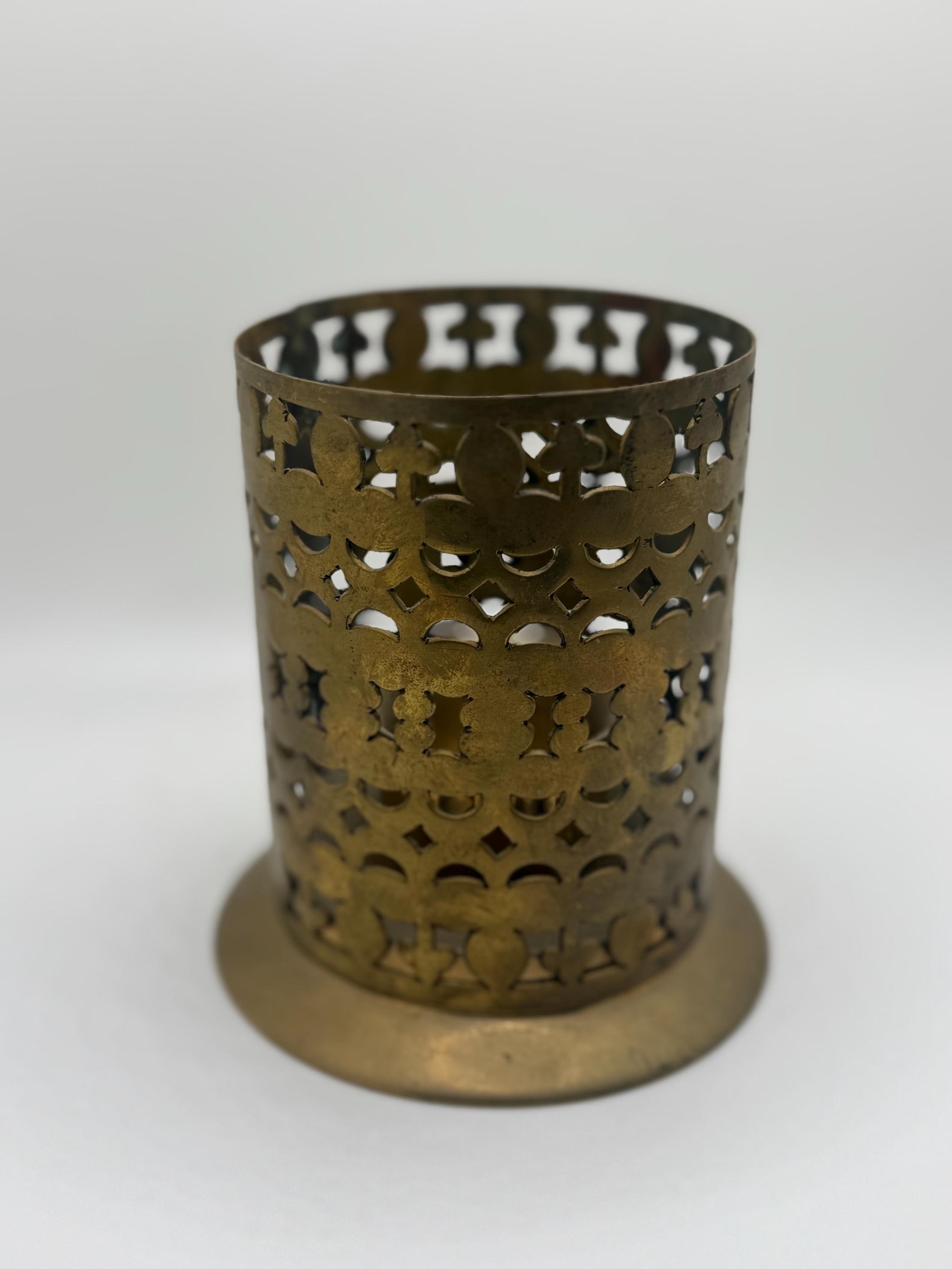 Vintage Brass Cut-out Candle Holder | Made in Korea | Boho Antique Home ...