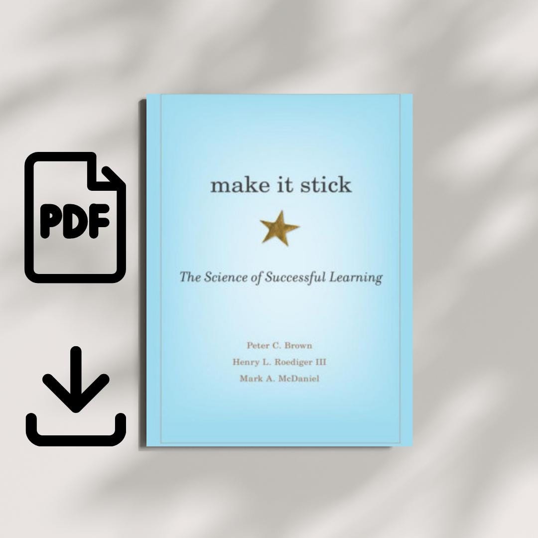 Make It Stick: the Science of Successful Learning, PDF, Ebook - Etsy