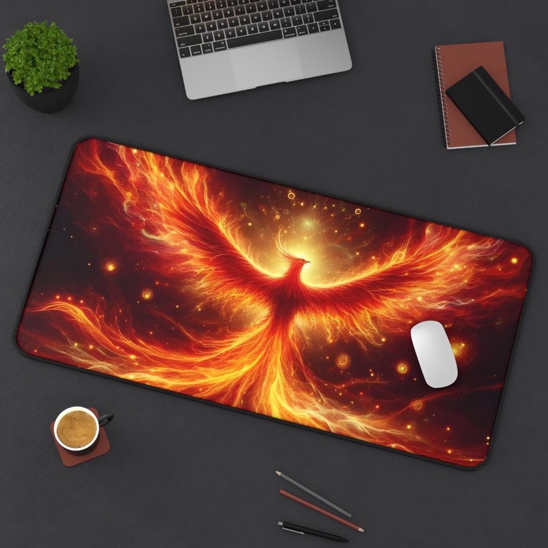 Inferno Phoenix Mouse Pad – Large Desk Mat, Gamer Accessories - Etsy