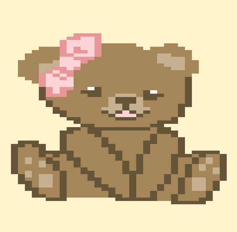 Teddy Bear Finger Knit Graph Pattern | Nursery Blanket (digital PDF ...