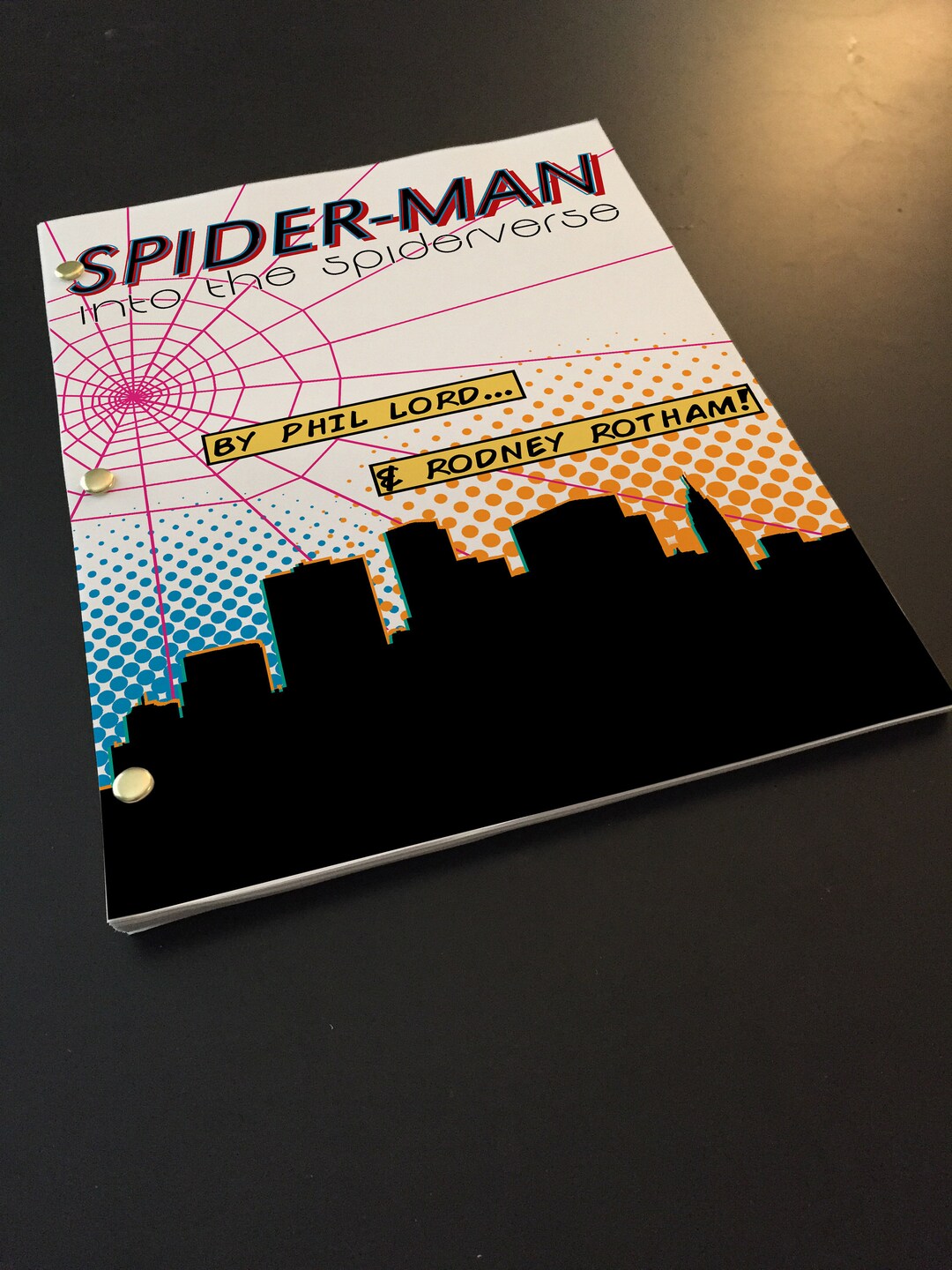 SPIDER-MAN Into the Spiderverse Screenplay W/ Movie Buff Cover Art - Etsy
