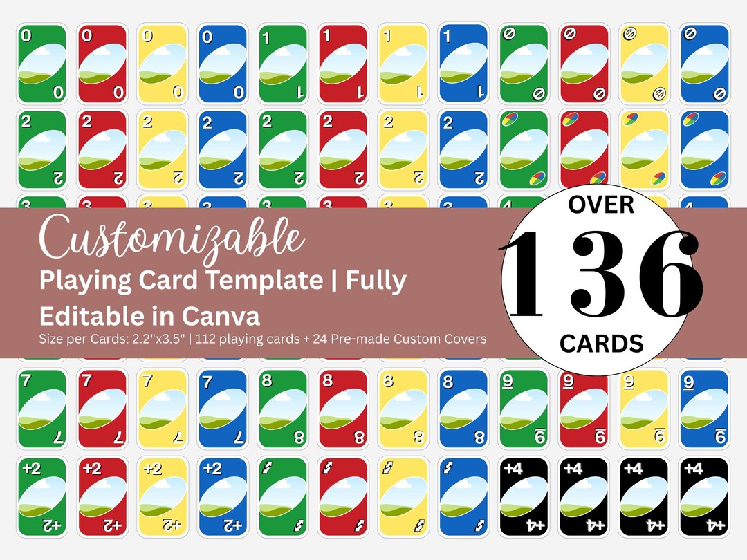 Custom Uno Card Template Digital Download, Uno Cards, Playing Cards ...