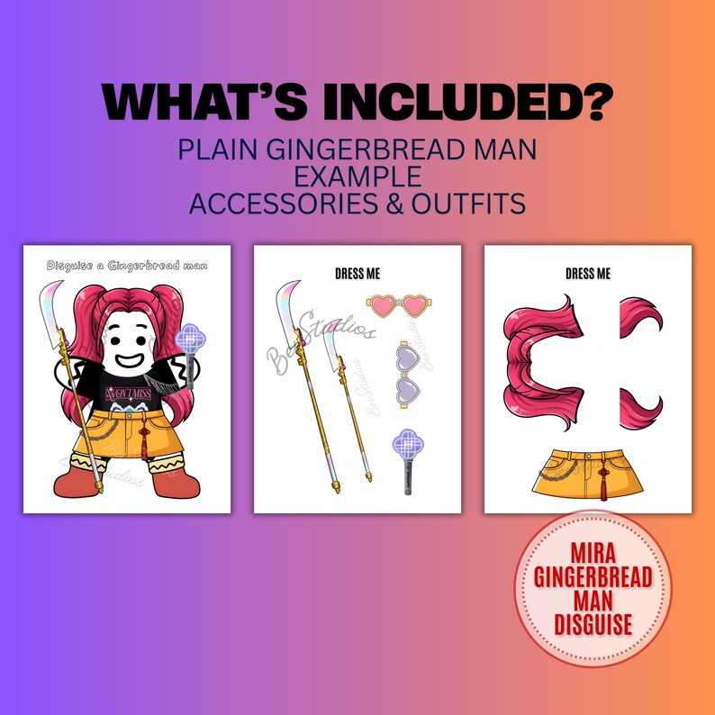 Disguise the Gingerbread Man Kpop Hunter Printable Craft Kit, Mira ...