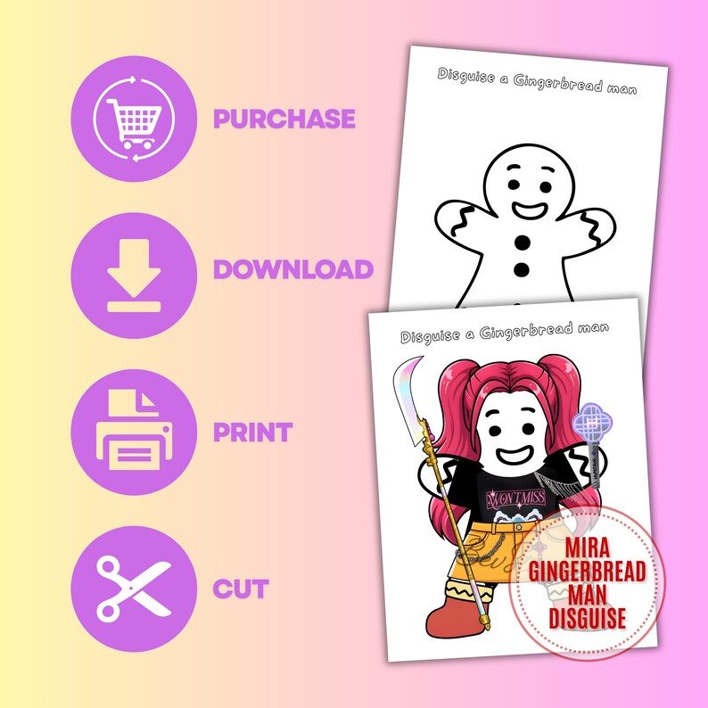 Disguise the Gingerbread Man Kpop Hunter Printable Craft Kit, Mira ...