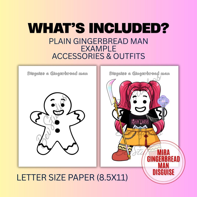 Disguise the Gingerbread Man Kpop Hunter Printable Craft Kit, Mira ...