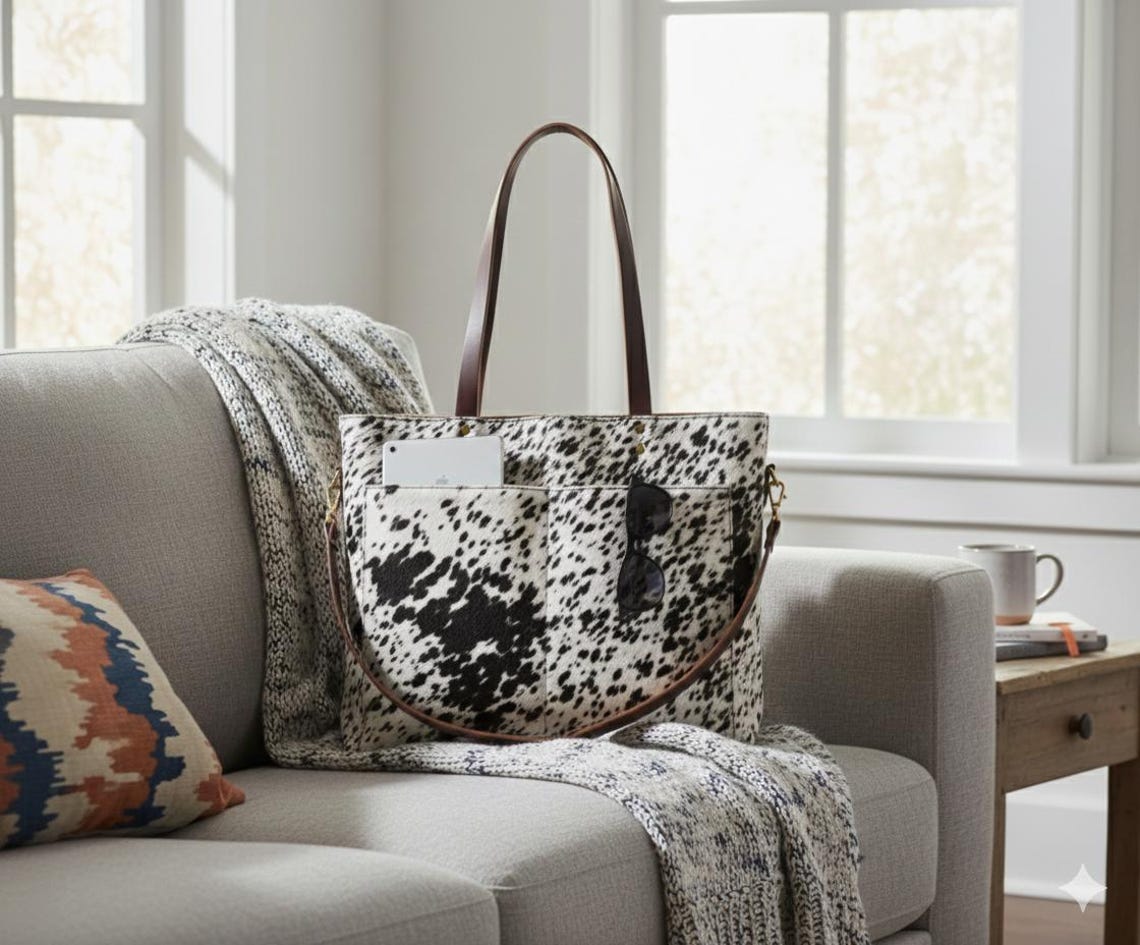 The Artisan Handmade Hide | Tri-color Cowhide Bags & Western Leather ...