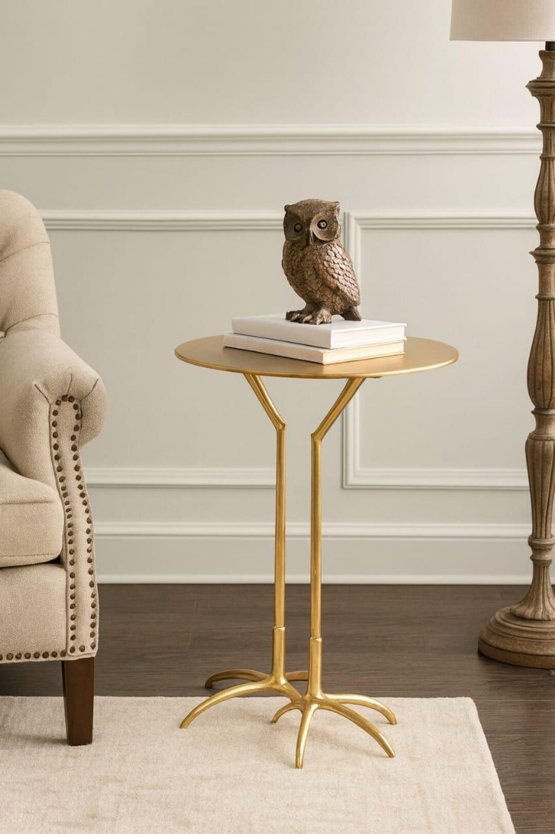 Golden Bird Claw Accent Side Table - Modern Decorative Coffee, Drink ...