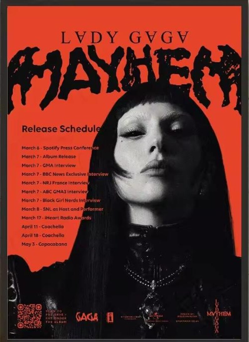 Lady Gaga the Mayhem Ball Tour Poster - Etsy