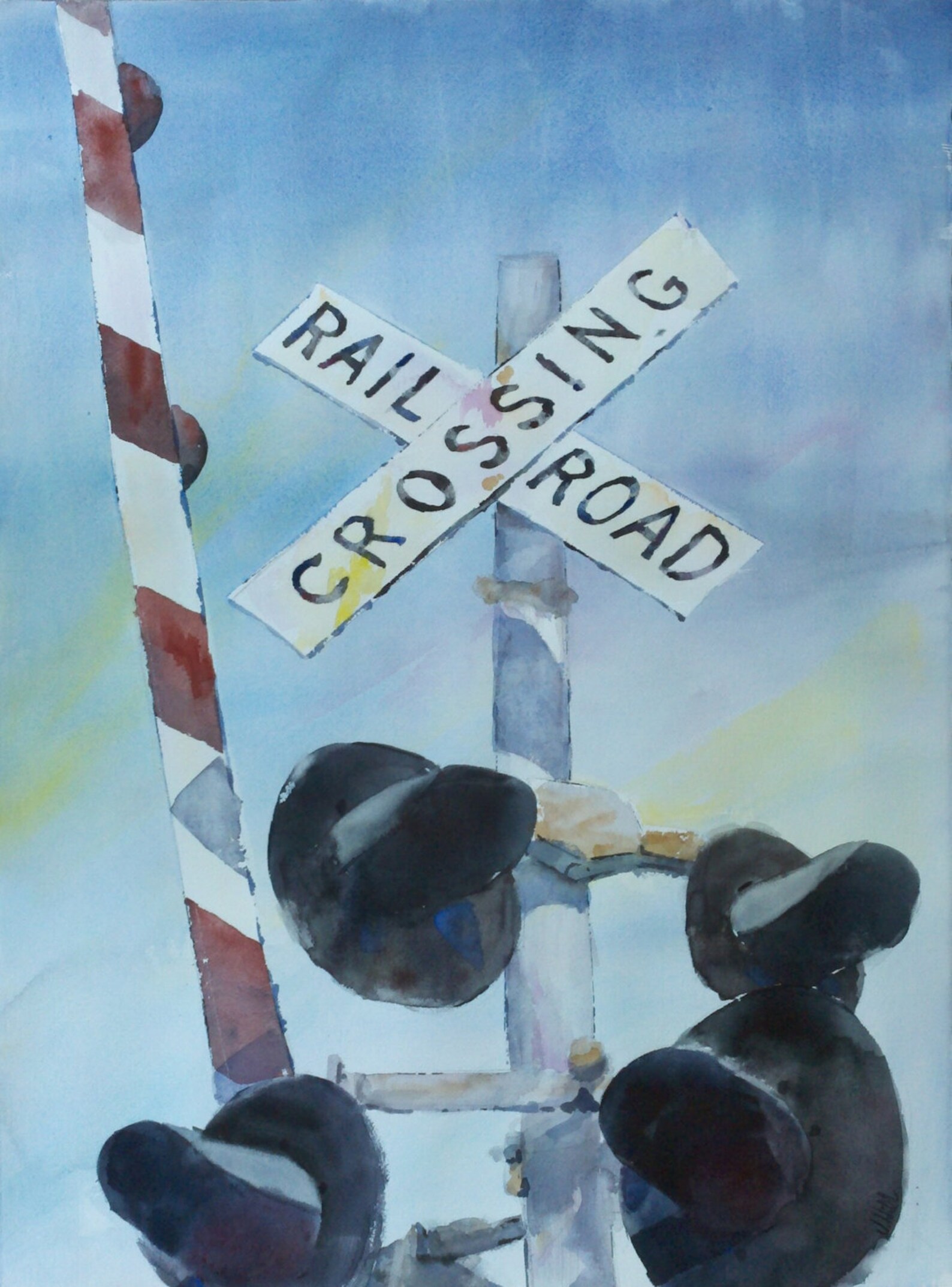 Train Art, Rail Road, Engines, Crossing, Traffic Signs, Children Art ...