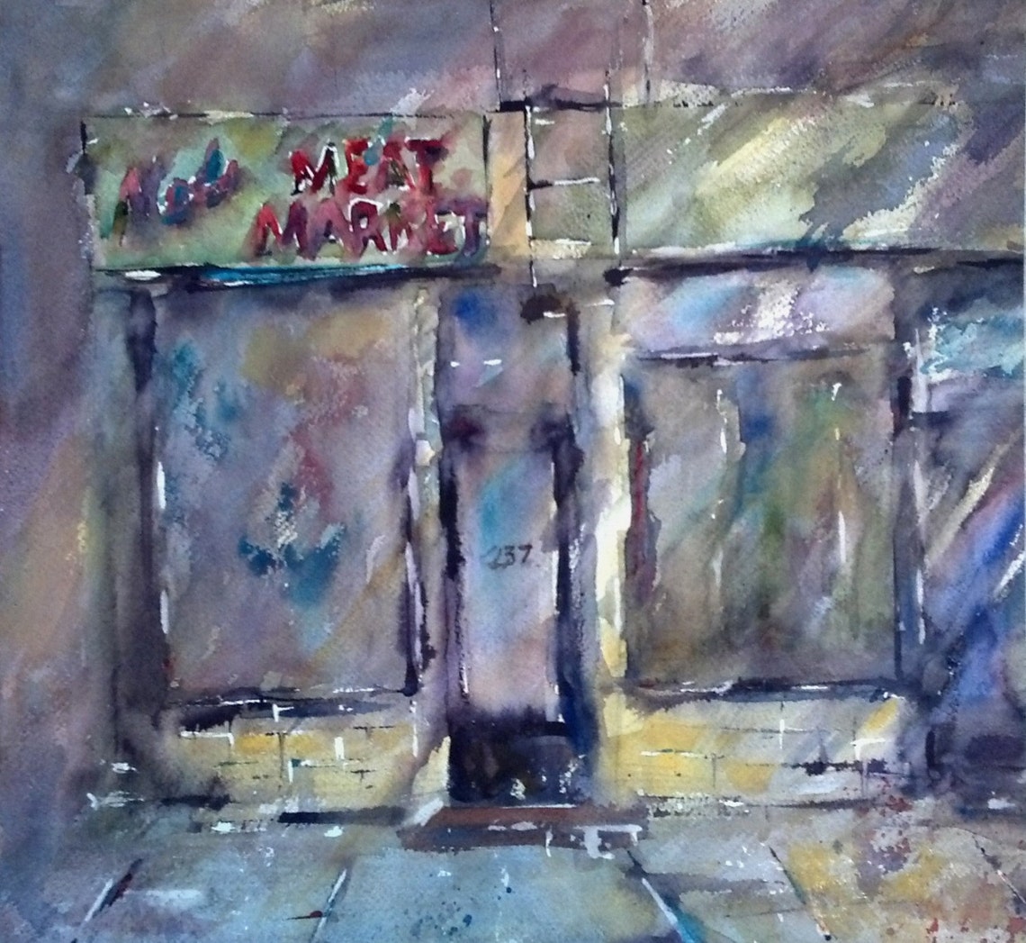 Storefront Street Scene Architecture Moes Meat Market. - Etsy