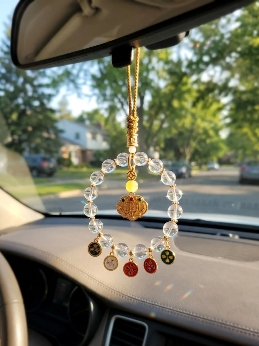 My Energem Custom Clear Quartz Braided Car Hanging Charm, Cleaning ...