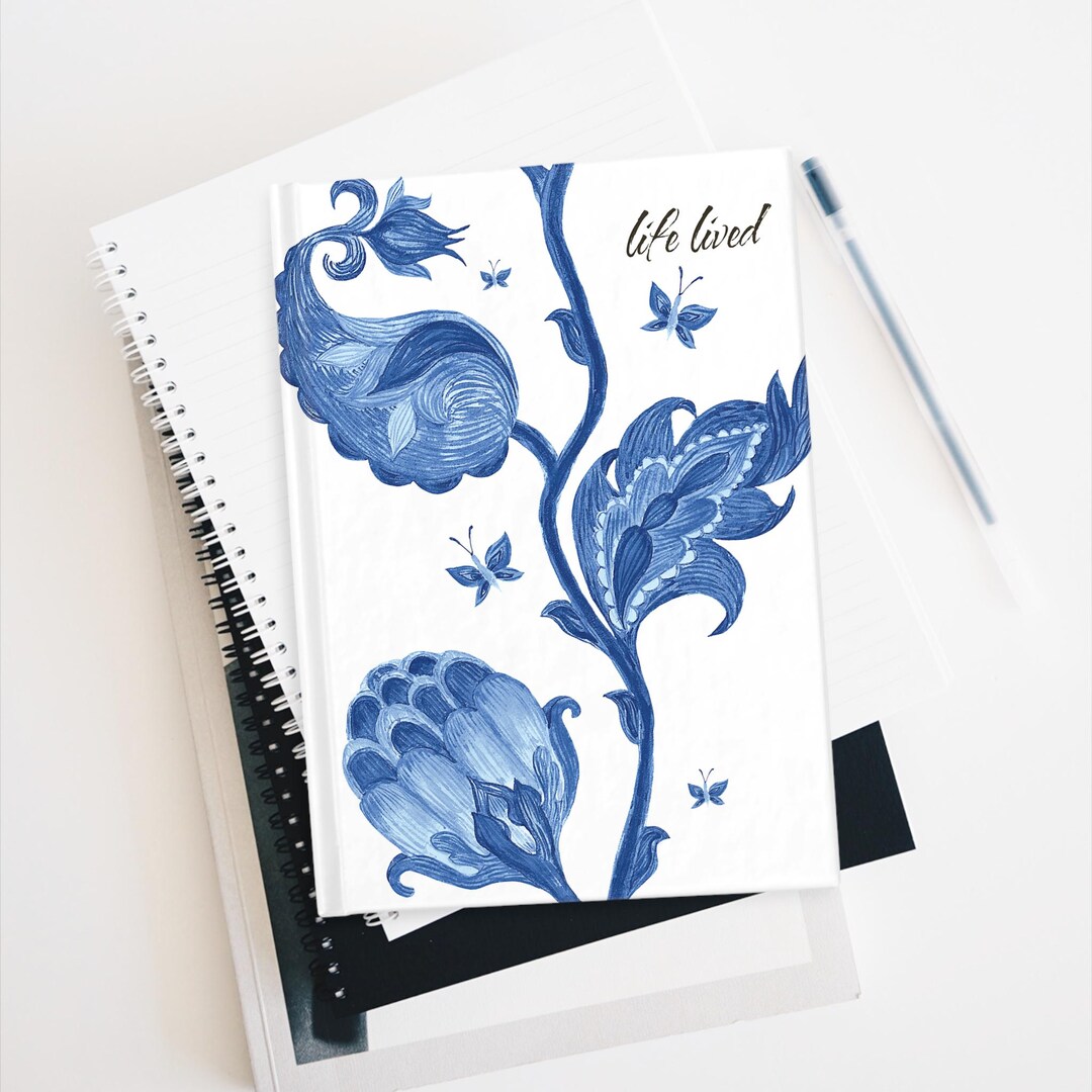 Blue Floral Journal - Personal Diary, Dream Notebook - Etsy