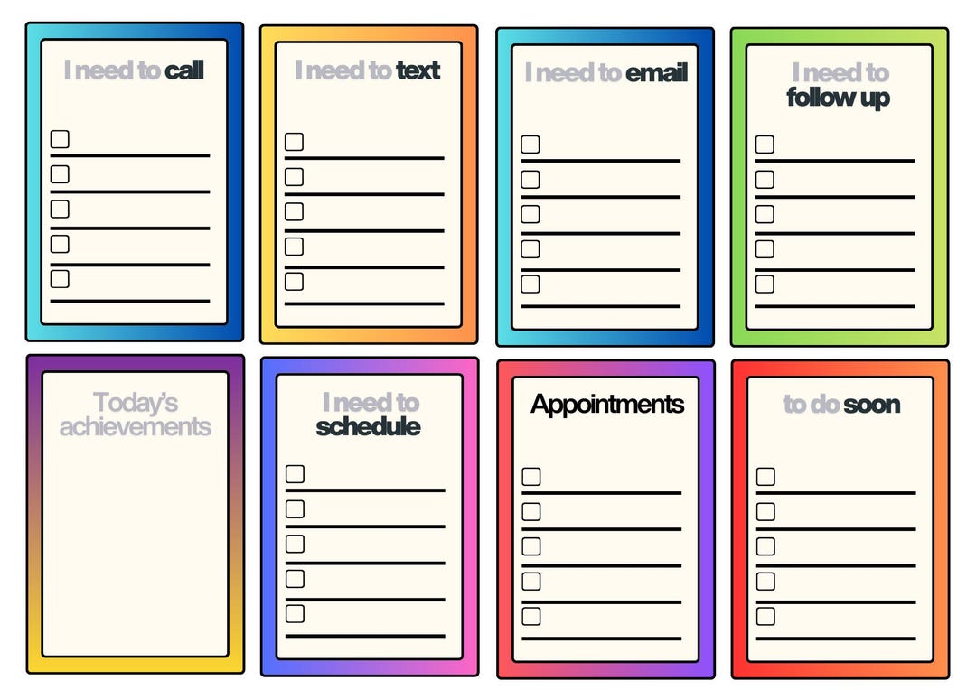 ADHD Adult Daily Check List Note Pad - Etsy UK