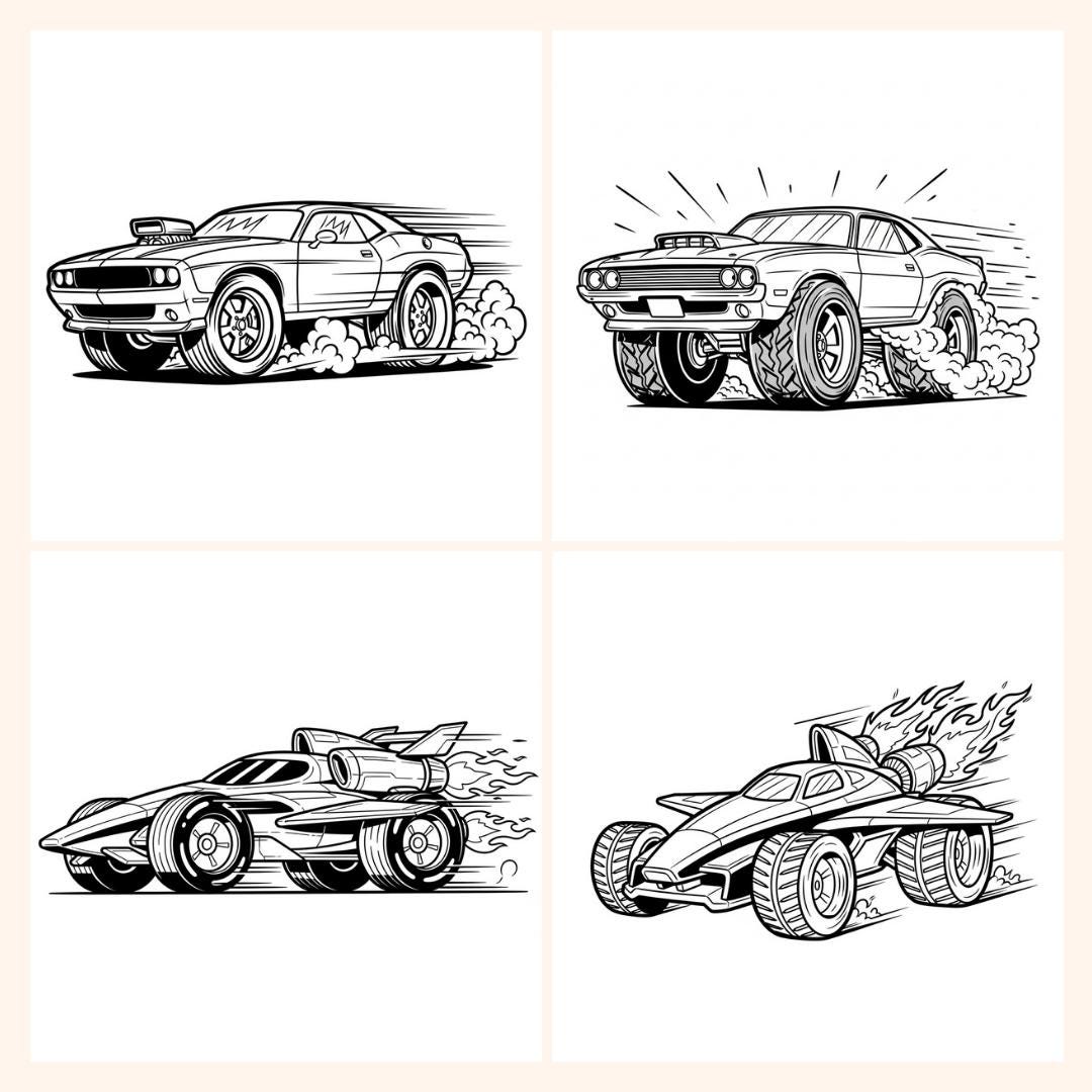 Race Car Coloring Pages: Monster Trucks, Drift Cars + Surprise Bonus ...