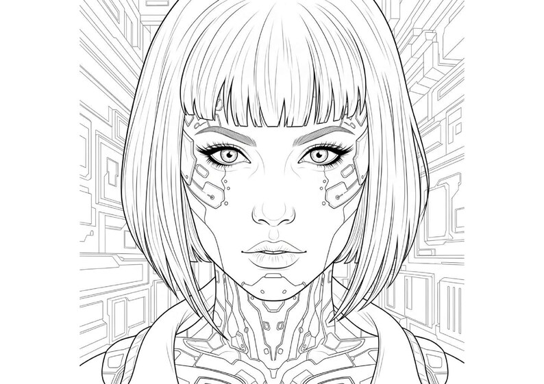 Cyberpunk Coloring Pages + Surprise Bonus Pages - Etsy